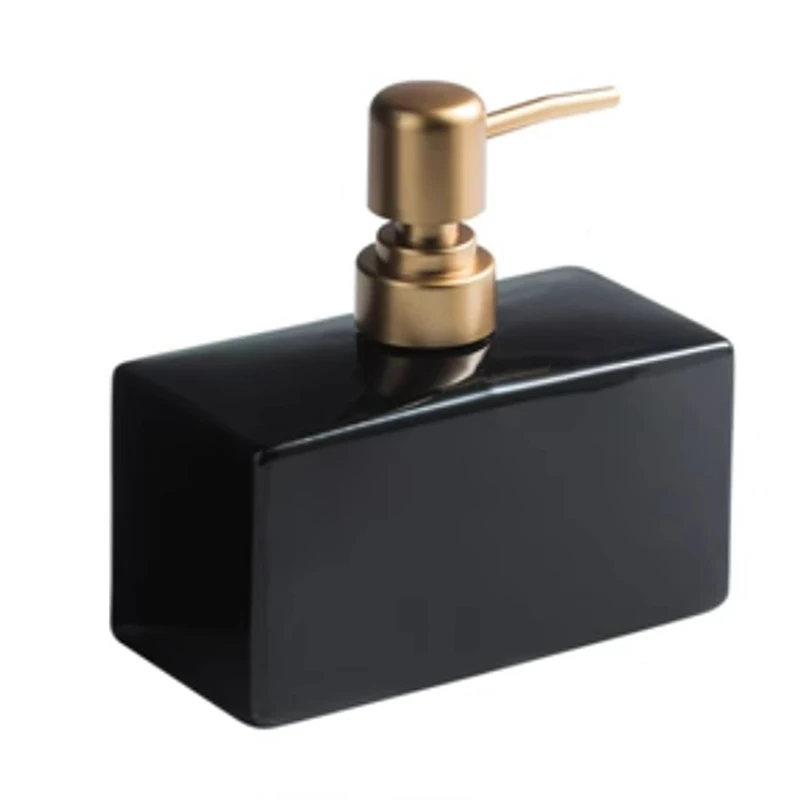 Modern-Ceramic-Soap-Dispenser-With-Golden-Pump-For-Bathroom-Rectangle ...