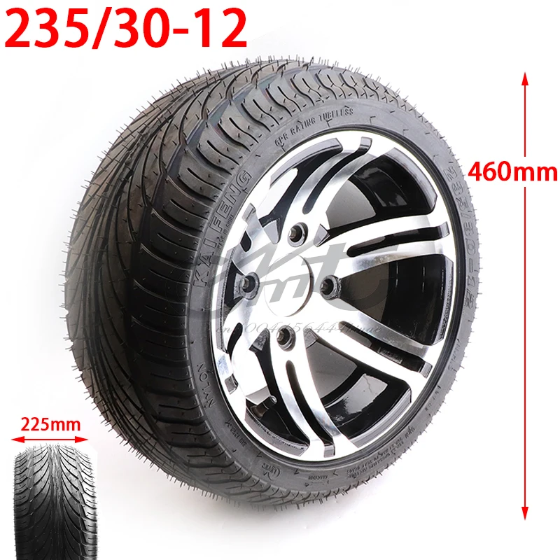 ATV 12 inch Tubeless Tire 235/30-12 Vacuum Tyre with Alloy Rims for DIY ...