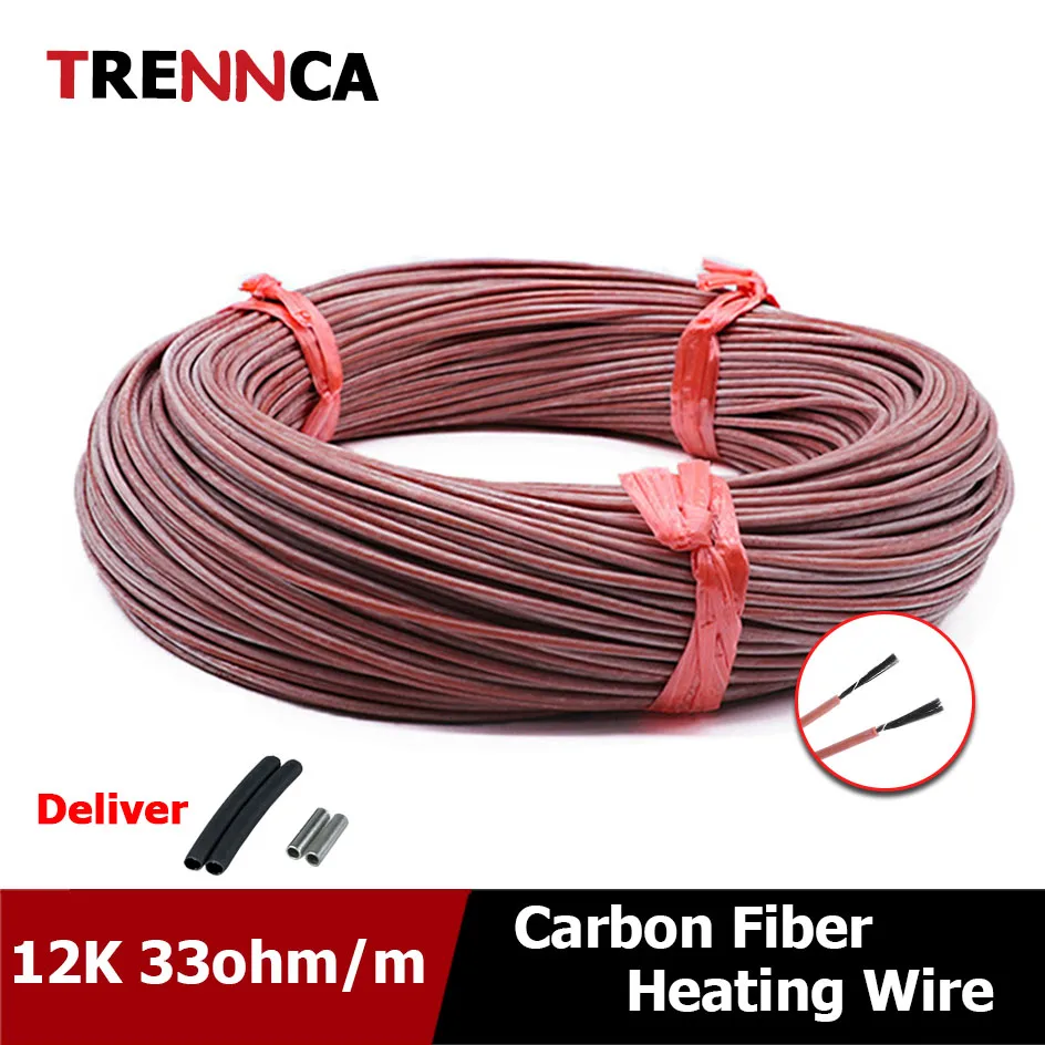 Electric-Carbon-Heating-Wire-12K-33ohm-M-Flame-Retardant-Electro ...