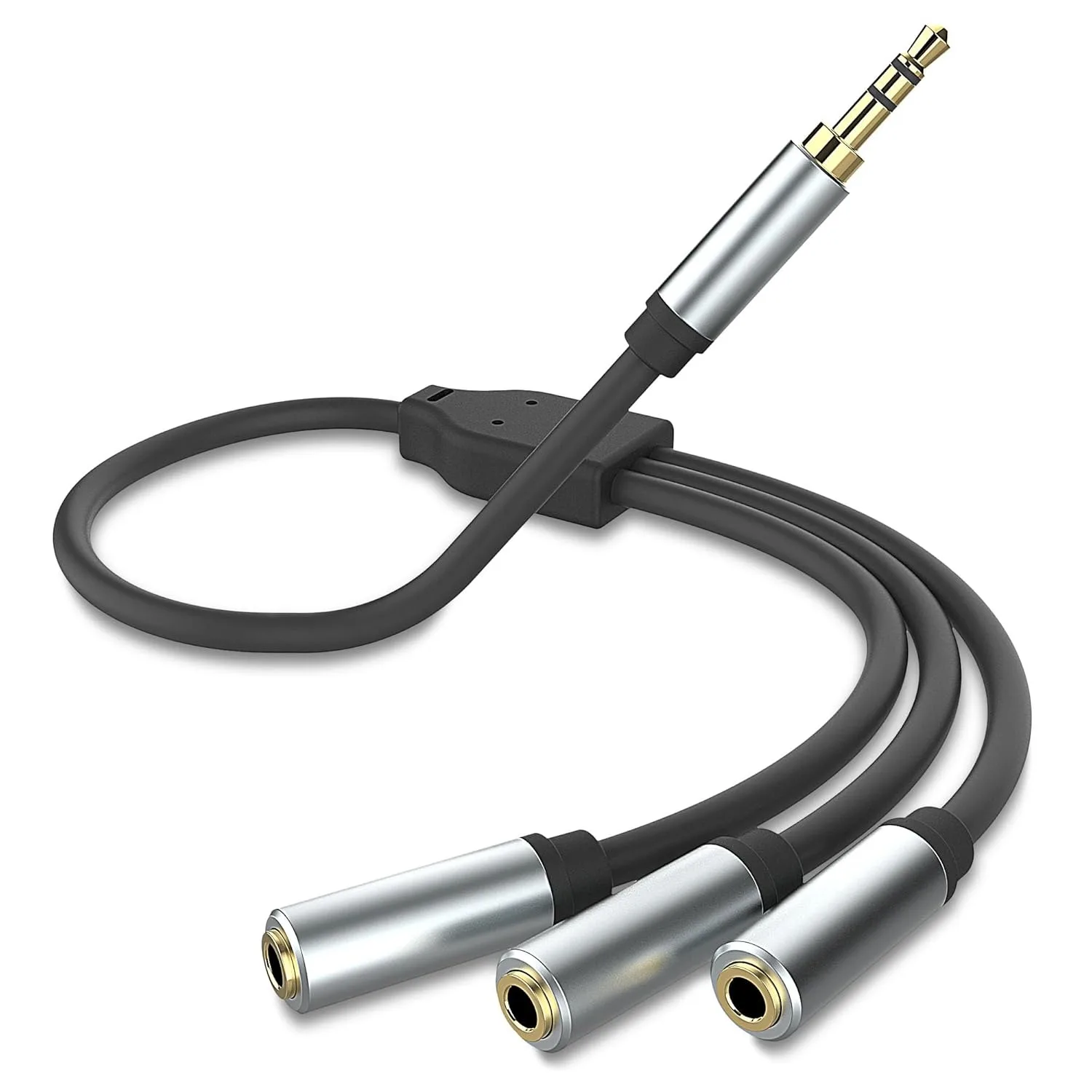 3.5mm 1/8 TRS 1 Male to 3 Female 3-Way Stereo Audio Aux Splitter Cable ...