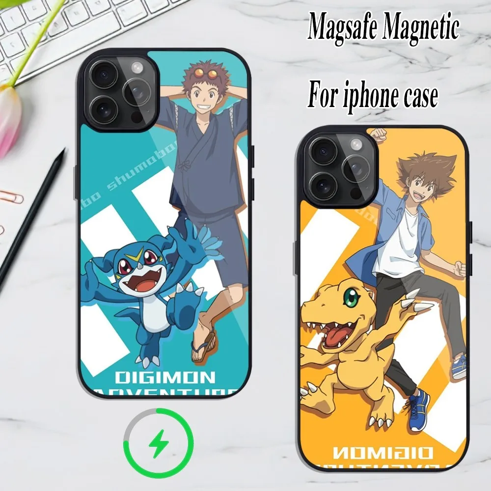 Anime-D-Digimon-Phone-Case-para-iPhone-Magesafe-Shell-Magn-tico-12-13 ...