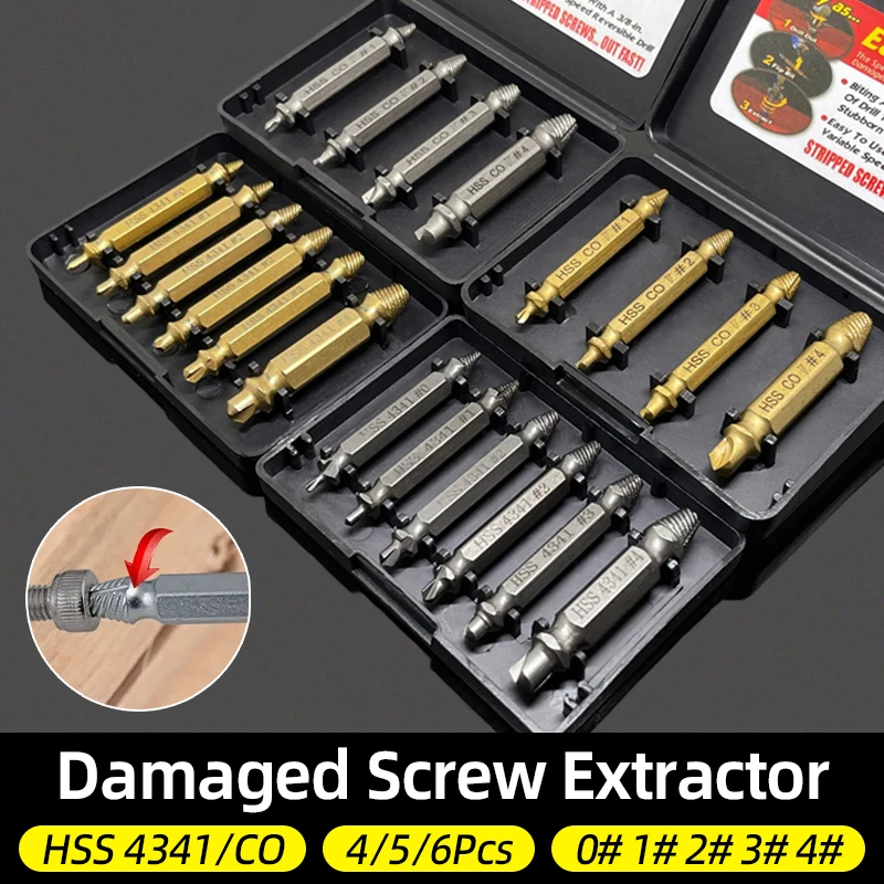 Hss-S2-4341-CO-Titanium-Extractor-Remover-Drill-Bit-Disassemble-Screws ...