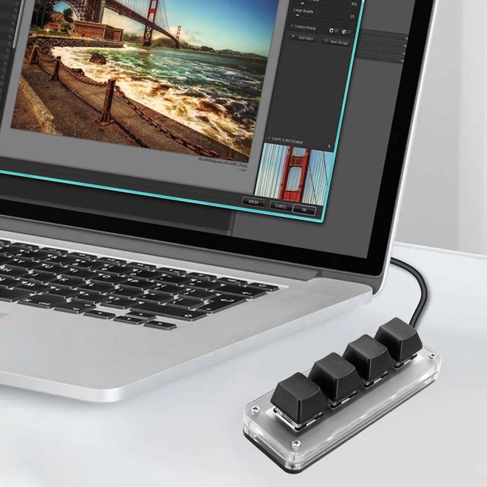 3 Key + 1 Knob / 4 Keys RGB Macro Custom Keyboard Programmable ...