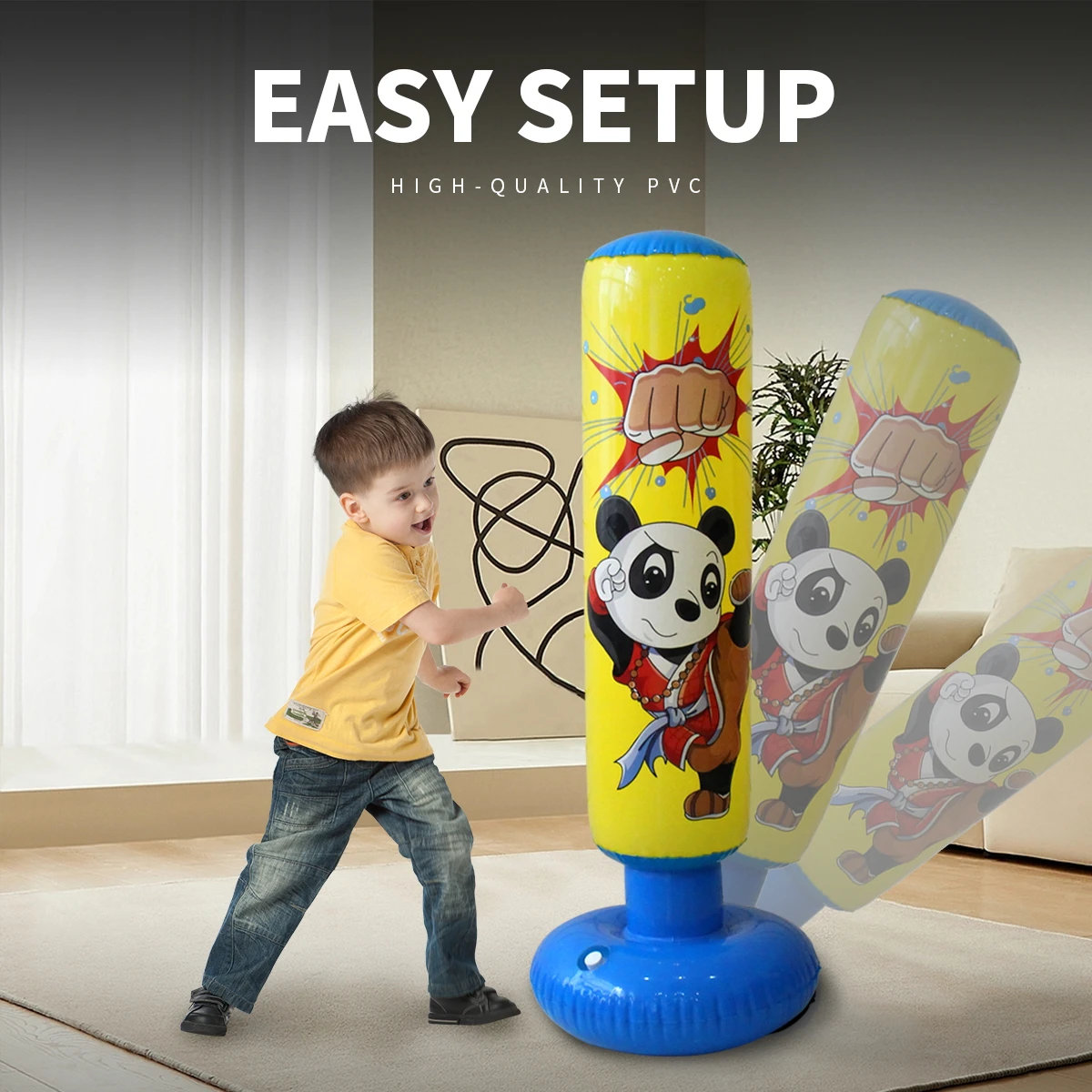 120cm Inflatable Standing Tumbler Boxing Bag Toys, PVC Safety Bounce ...
