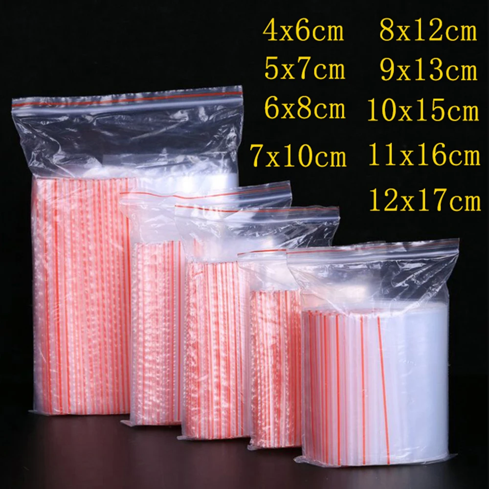 100pcs-200pcs-pack-Small-Zip-Lock-Plastic-Bag-Reclosable-Transparent ...