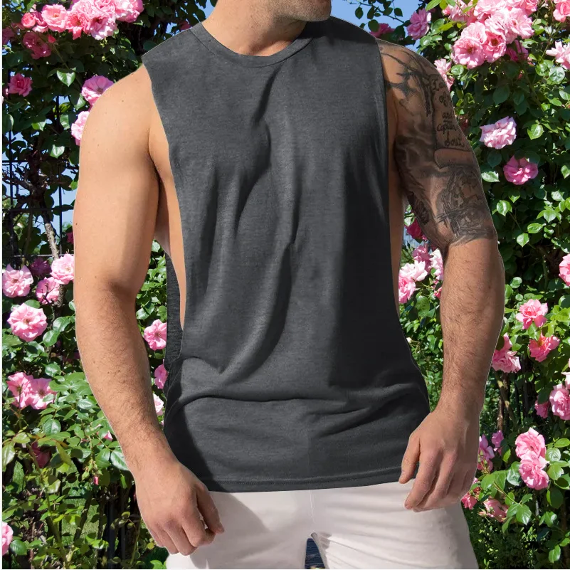 Summer Men's Gym Fitness Tank Top Men Jogging Bodybuilding Sleeveless ...