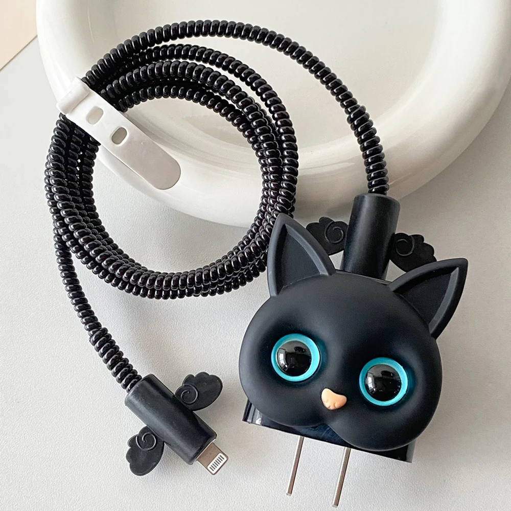 Cartoon-3D-Cat-Charger-Protector-for-Apple-18W-20W-Universal-Phone-Fast ...