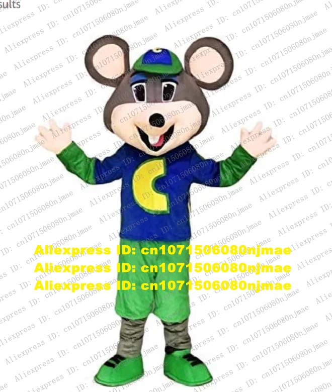 Chuck E. Cheese Mouse Mascot Costume Adult Cartoon Character Outfit ...