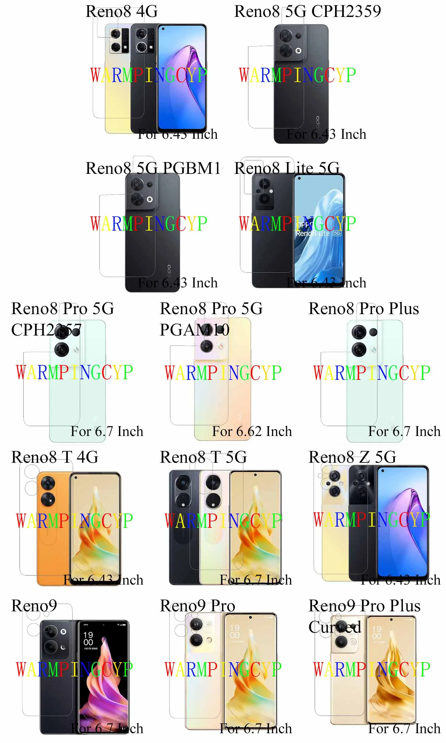 Rear-Screen-Protector-Back-Film-For-OPPO-Reno8Z-4G-5G-CPH2359-PGBM10 ...