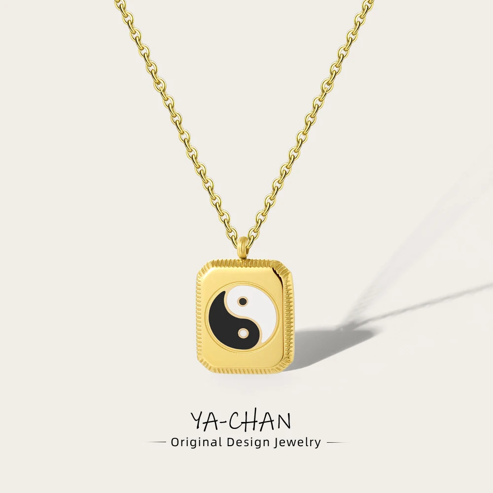 YACHAN-Simple-Stainless-Steel-Chains-Necklace-for-Women-YinYang-Tai-Chi ...