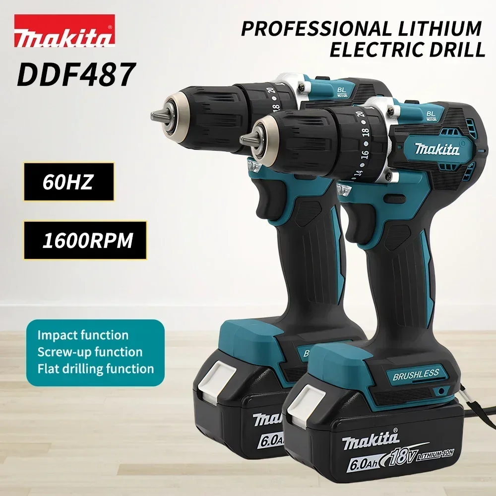 Makita DDF487 Cordless Driver Drill Brushless Electric Impact ...