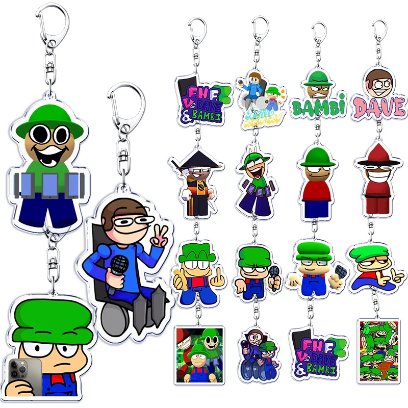 Game-Dave-Bambi-Fnf-Keychain-for-Accessories-Bag-Cute-Cartoon-Pendant ...