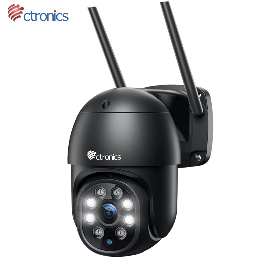 Ctronics Surveillance Camera WiFi Outdoor 360 Auto Human Tracking Color ...