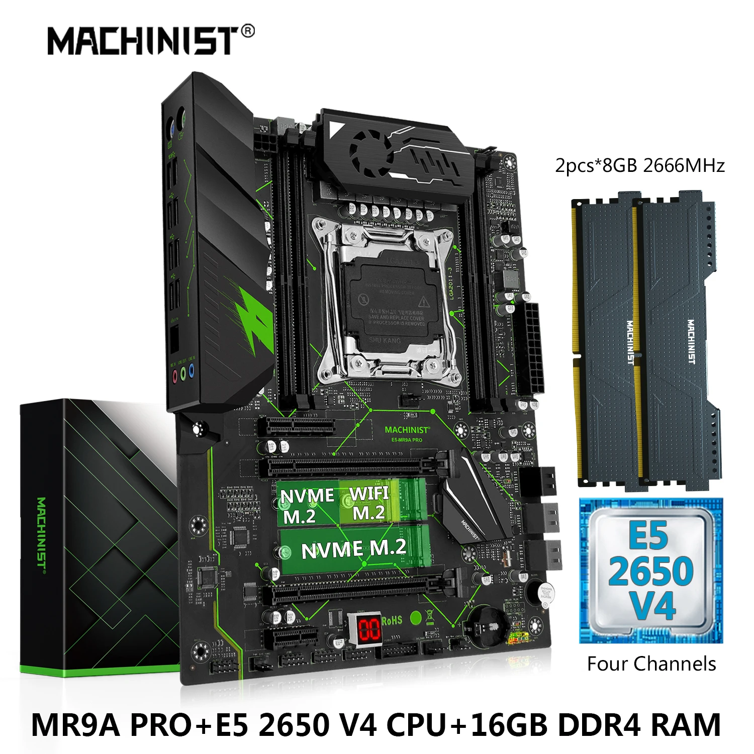MACHINIST-placa base MR9A PRO X99 Combo LGA 2011-3 E5 2650 V4 Kit Xeon ...