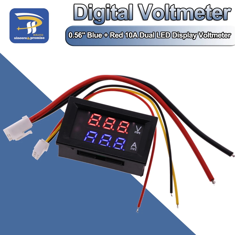 0-28-Blue-Red-Dual-LED-Display-Mini-Digital-Voltmeter-Ammeter-DC-100V ...
