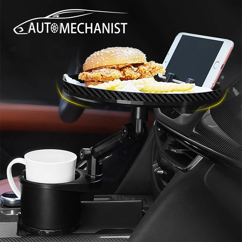 Portable Cup Holder For Car Meal Tray Expanded Table Desk Adjustable ...