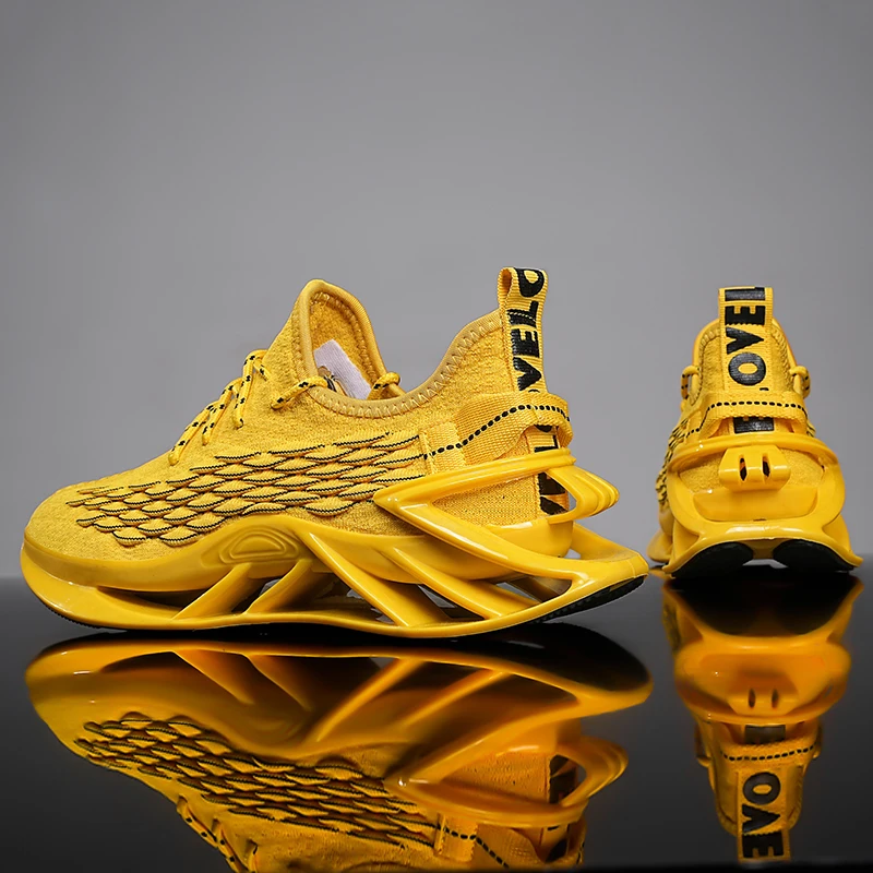 Men's Trendy Color Block Chinese Landscape Lace Up Blade Sneakers With ...