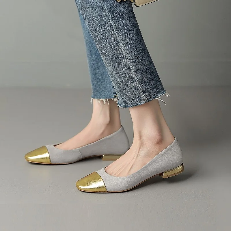 Basic Flat Shoes Woman RoundToe Ballet Flats Elegant Low Heel Simple ...