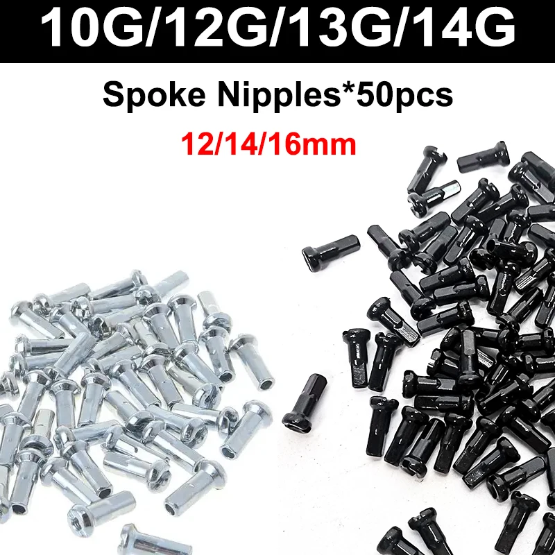 50Pcs-Lot-Bicycle-Spoke-Nipples-14G-13G-12G-10G-Silver-Black-12-14-16mm ...