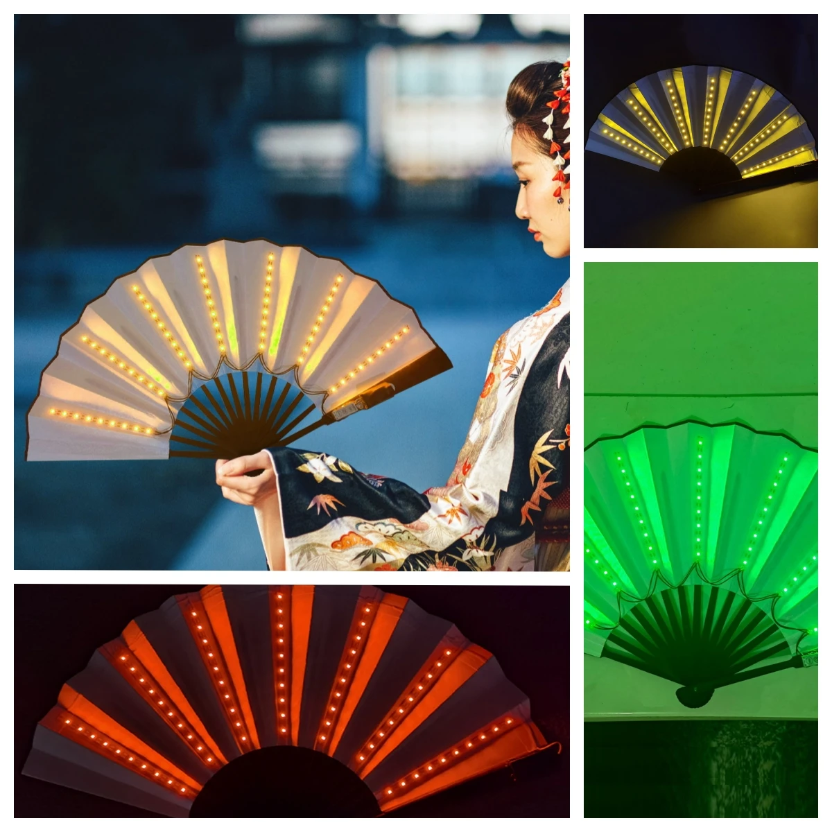 Folding-LED-Glowing-Fan-Luminous-Party-Fan-Colorful-Party-Dance-LED-Fan ...