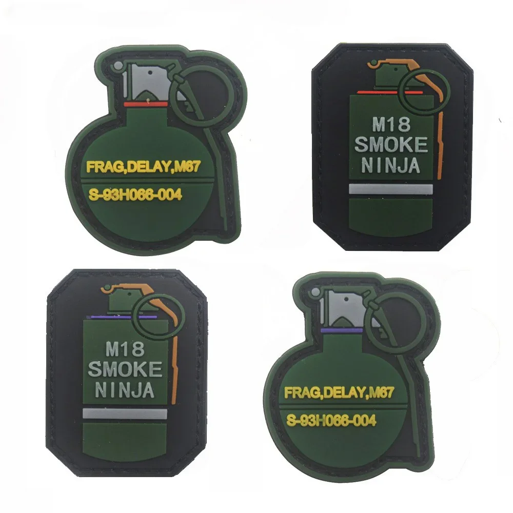 Grenade-Smoke-Grenade-Embroidered-Cloth-Sticker-Patches-on-Clothes-PVC-Armband-Backpack-Military ...