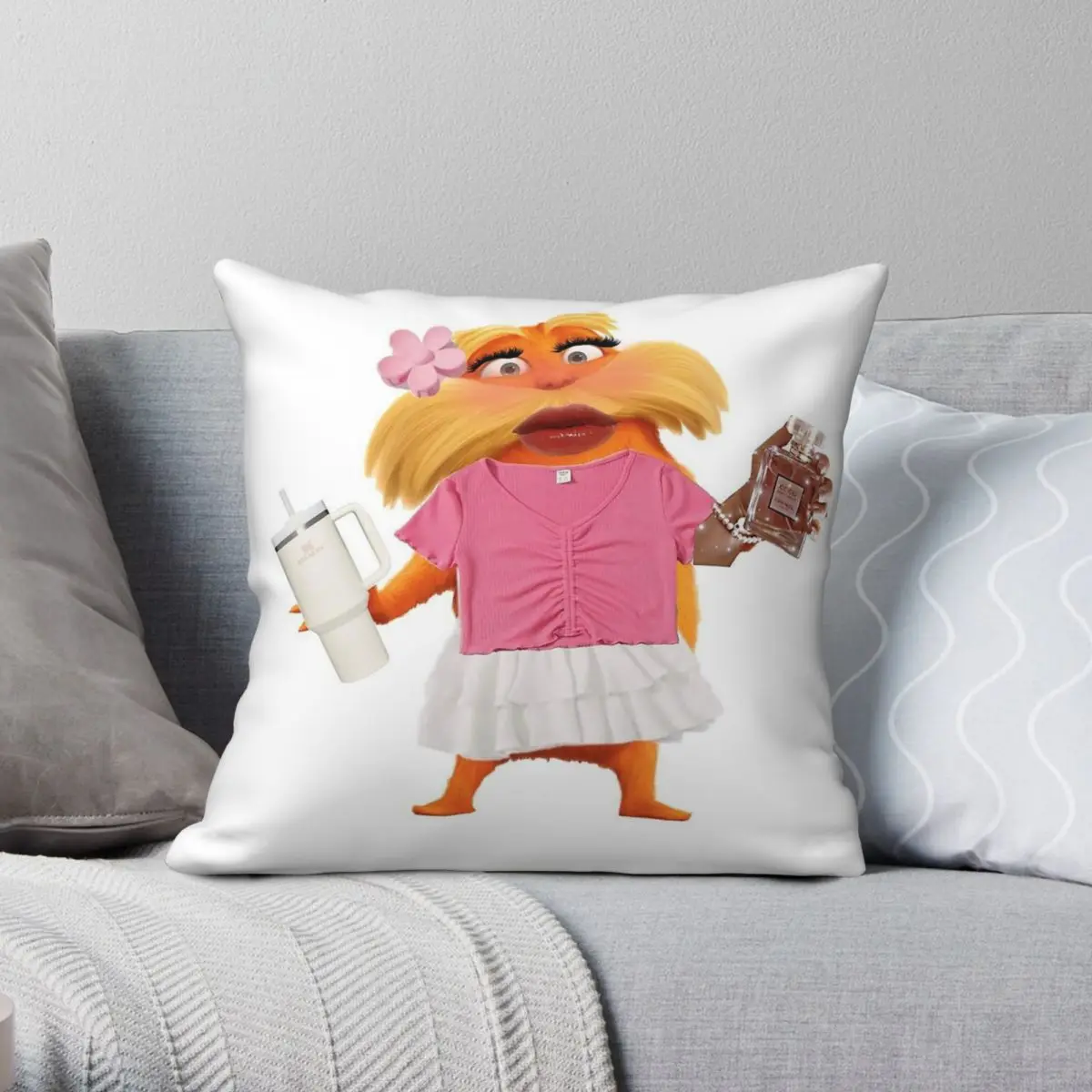 Preppy Lorax Square Pillowcase Polyester Linen Velvet Printed Zip ...