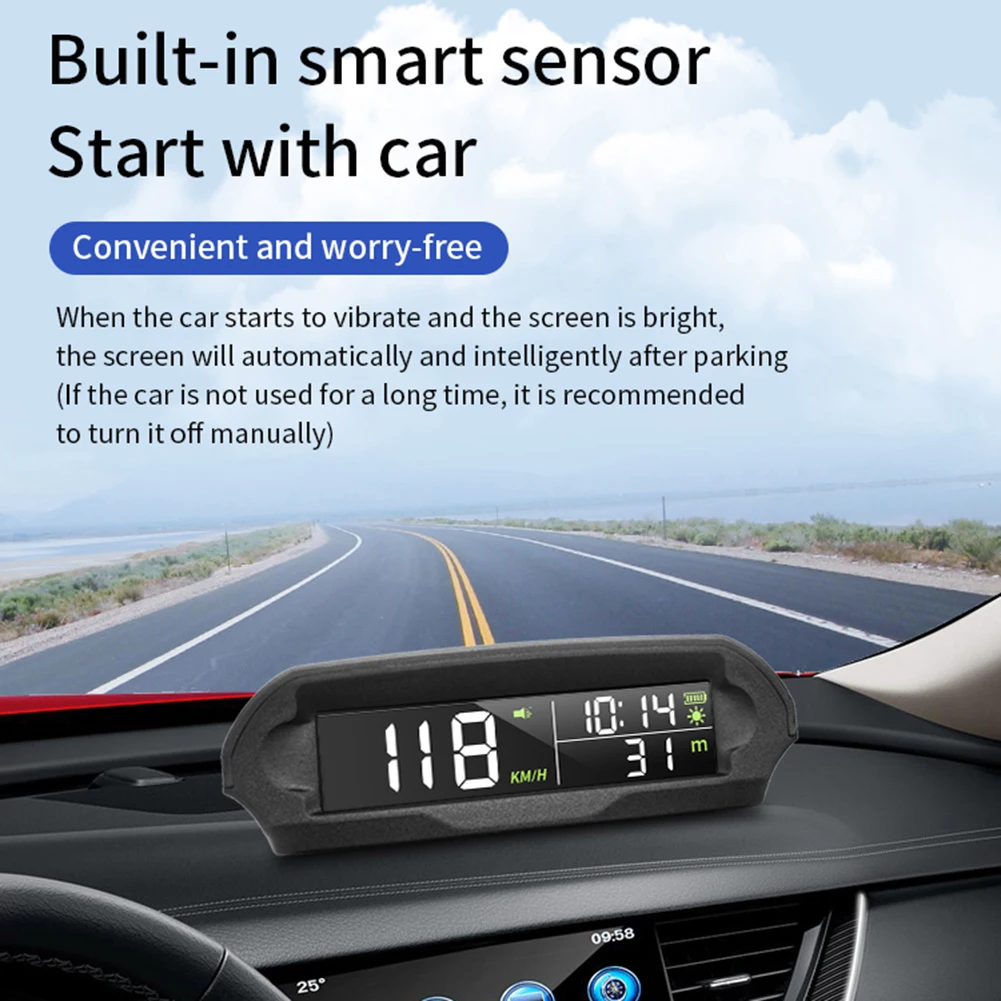Black-ABS-Wireless-Car-HUD-Head-Up-Display-Solar-Panel-Digital ...