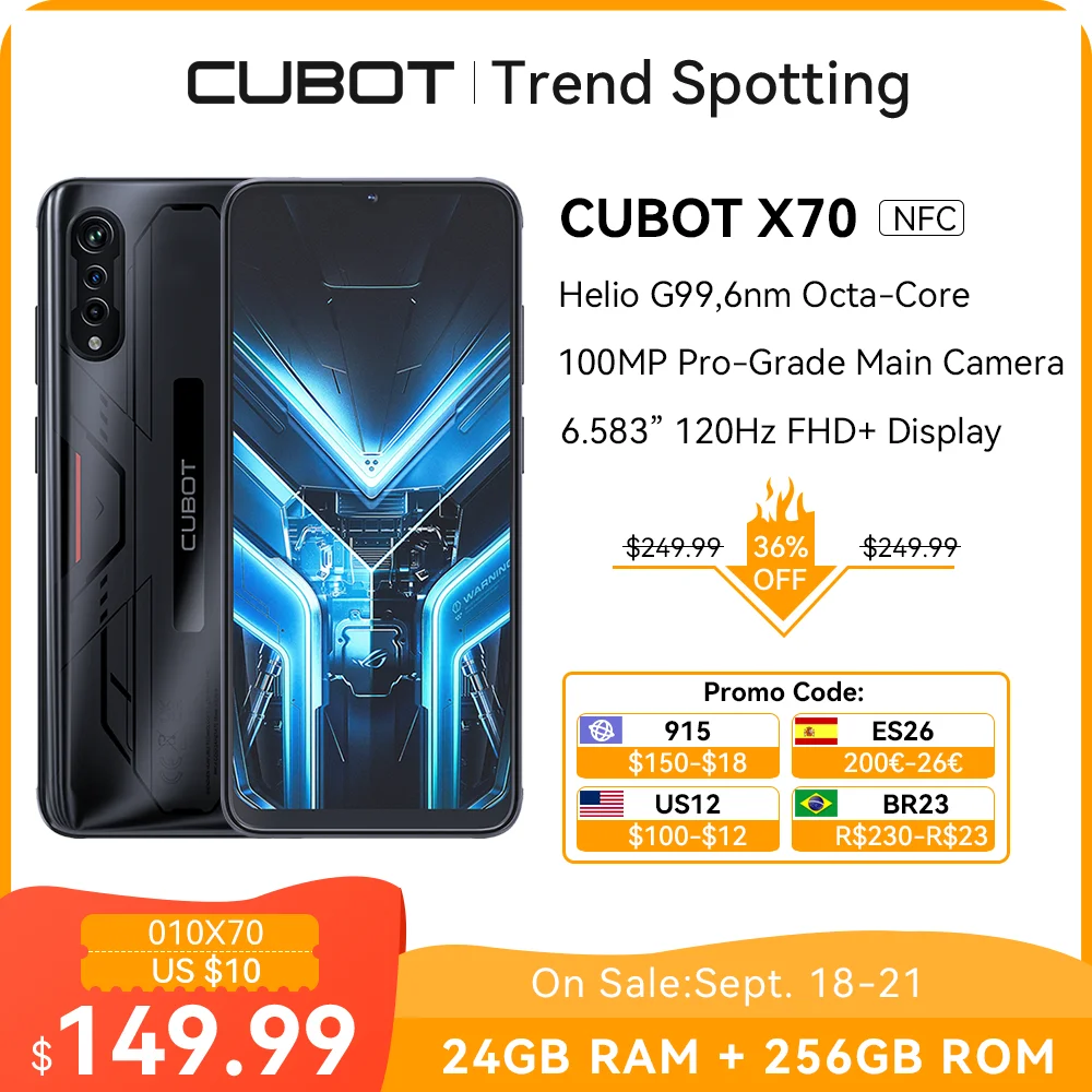 Cubot-teléfono inteligente X70 versión Global, Smartphone con Android ...