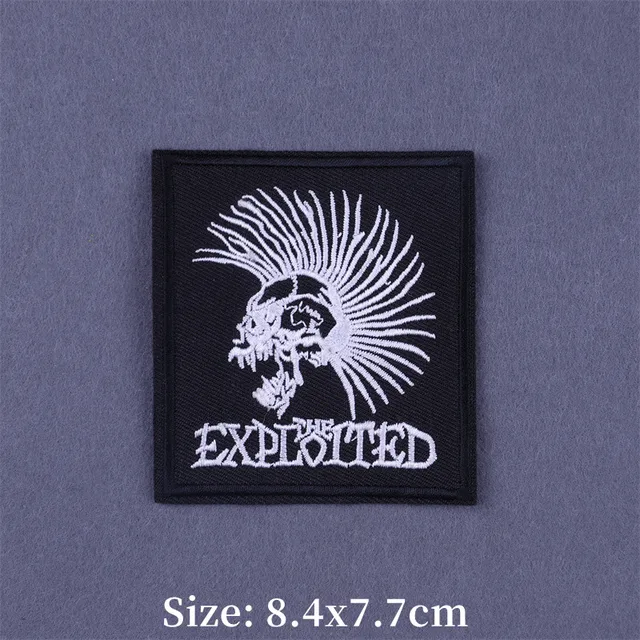 Punk Embroidered Iron on Patches on Clothes Thermoadhesive Hippie Rock ...