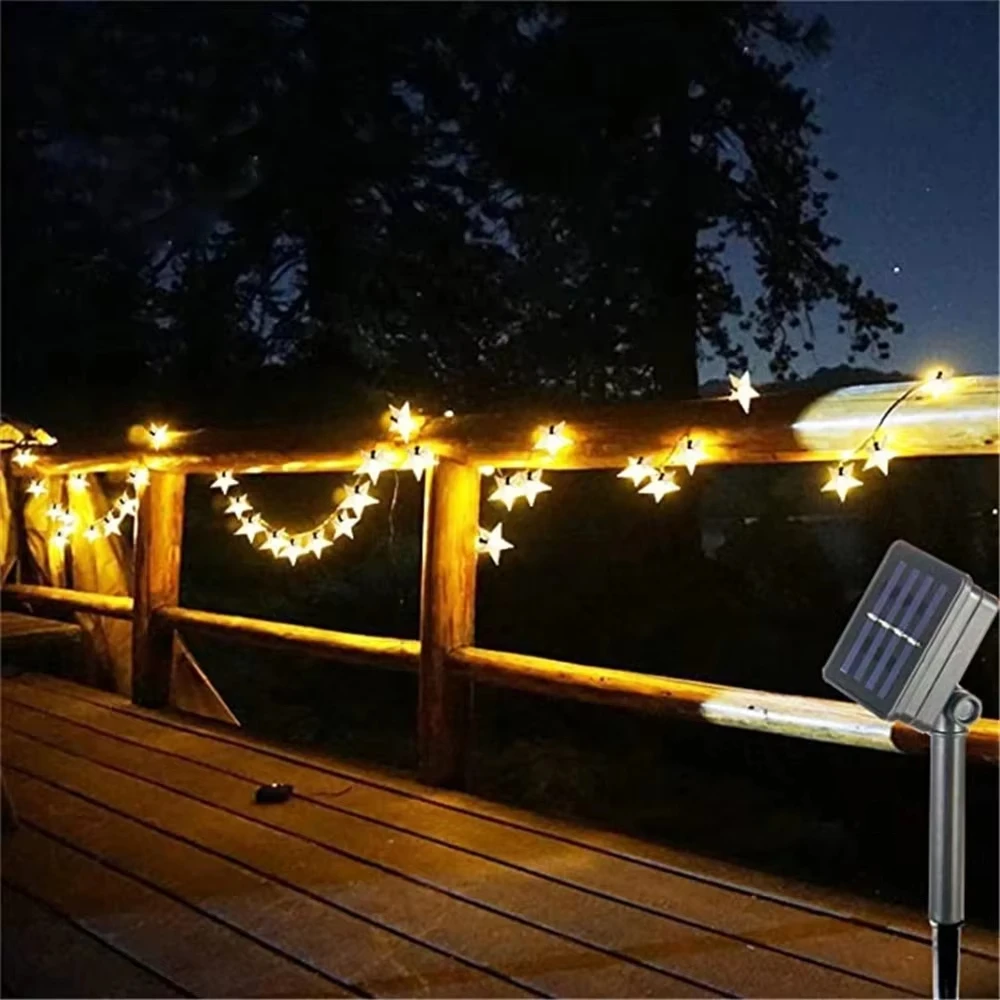 LED Star fairy Solar Lamp Power LED String Fairy Lights Solar Garlands ...