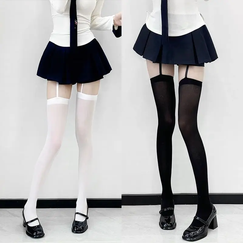 1/2pairs Suspender Wide-banded Velvet Tights Lolita Thin Thigh High ...