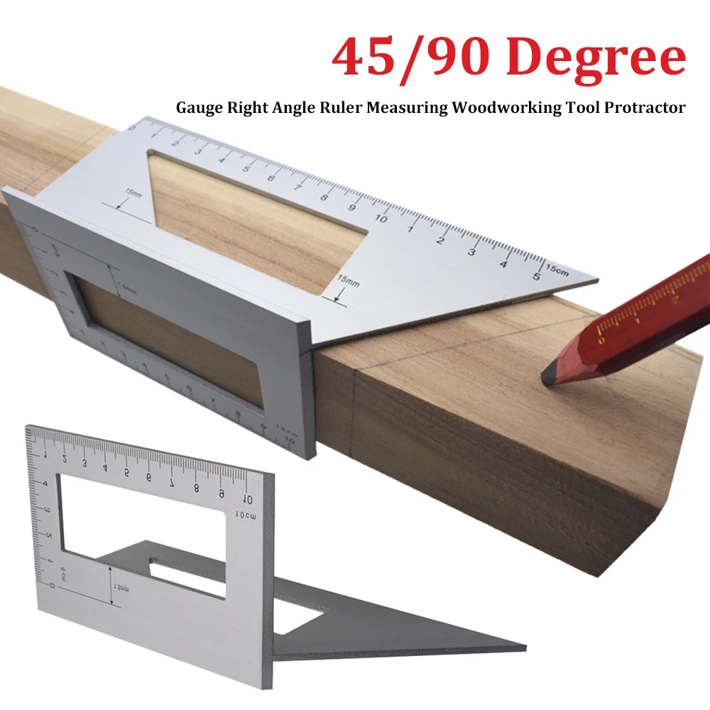45-90-Degree-Gauge-Right-Angle-Ruler-Protractor-Layout-Miter-Triangle ...
