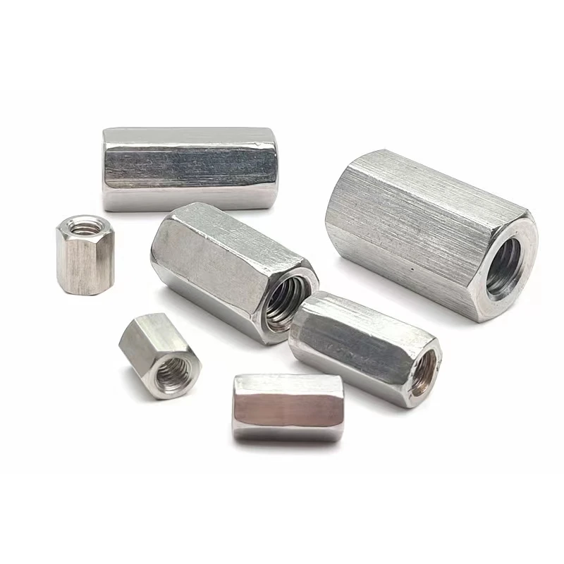 5PCS M10*1 Fine thread Hex rod extend coupling nut304 Stainless steel ...