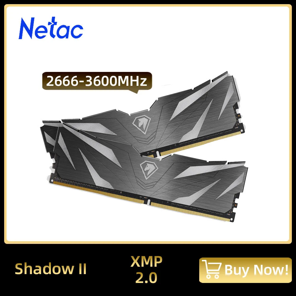 Netac Memory Ram DDR4 2666MHz 3200MHz 3600MHz Dual Channel 8GB 16GB DDR4 XMP2.0 Memory 288Pin ...