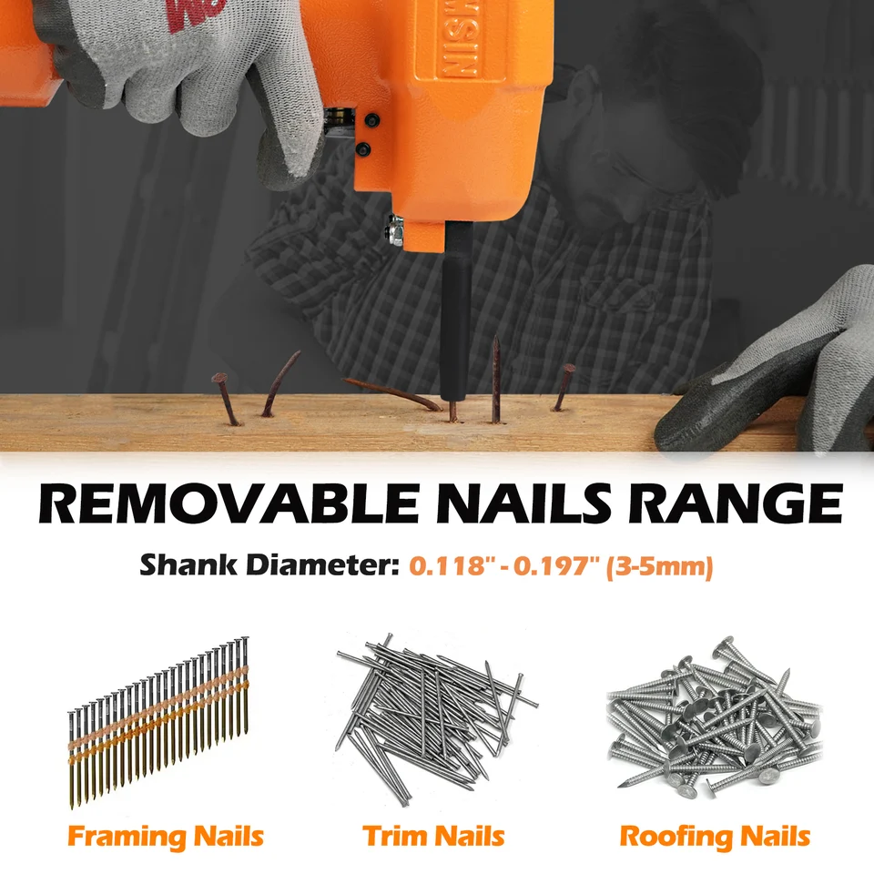 Nail Gun Pneumatic Nail Remover Gun - Air Powered Denailing Tool For ...