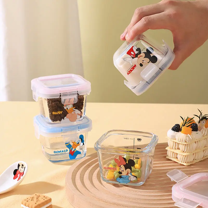 Disney-Cartoon-Kawaii-Mickey-Minnie-glass-crisper-box-with-lid-sealed ...