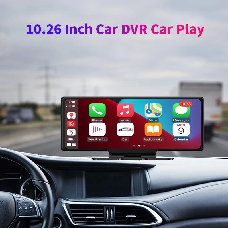10.26 inch car play Android Auto Car DVRs Dashboard 4K+1080P Driving ...