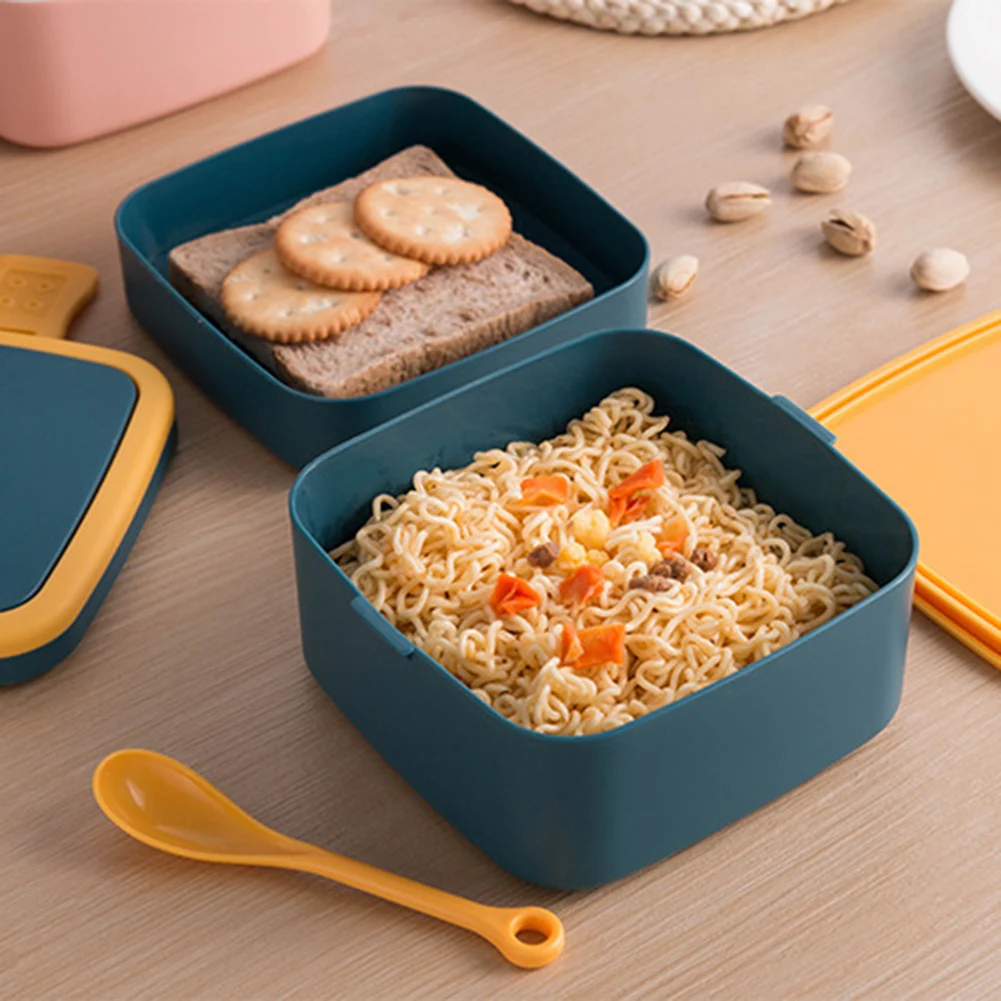 1000ml Thermal Lunch Box Portable 2 Layer Square Lunch Box Microwavable ...