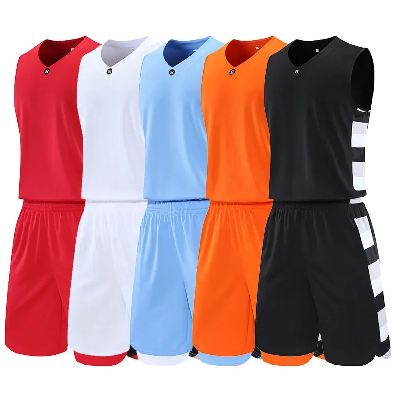 2pcs Set Basketball Jersey Suits Plus Size Outdoor Sport Shirts Tops ...