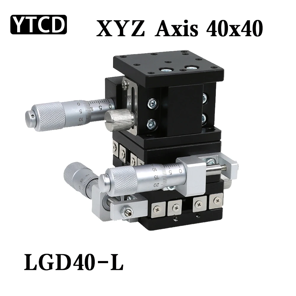 New-XYZ-Axis-40x40-LGD40-L-Fine-Tuning-Trimming-Station-Manual-Displacement-Platform-Linear ...