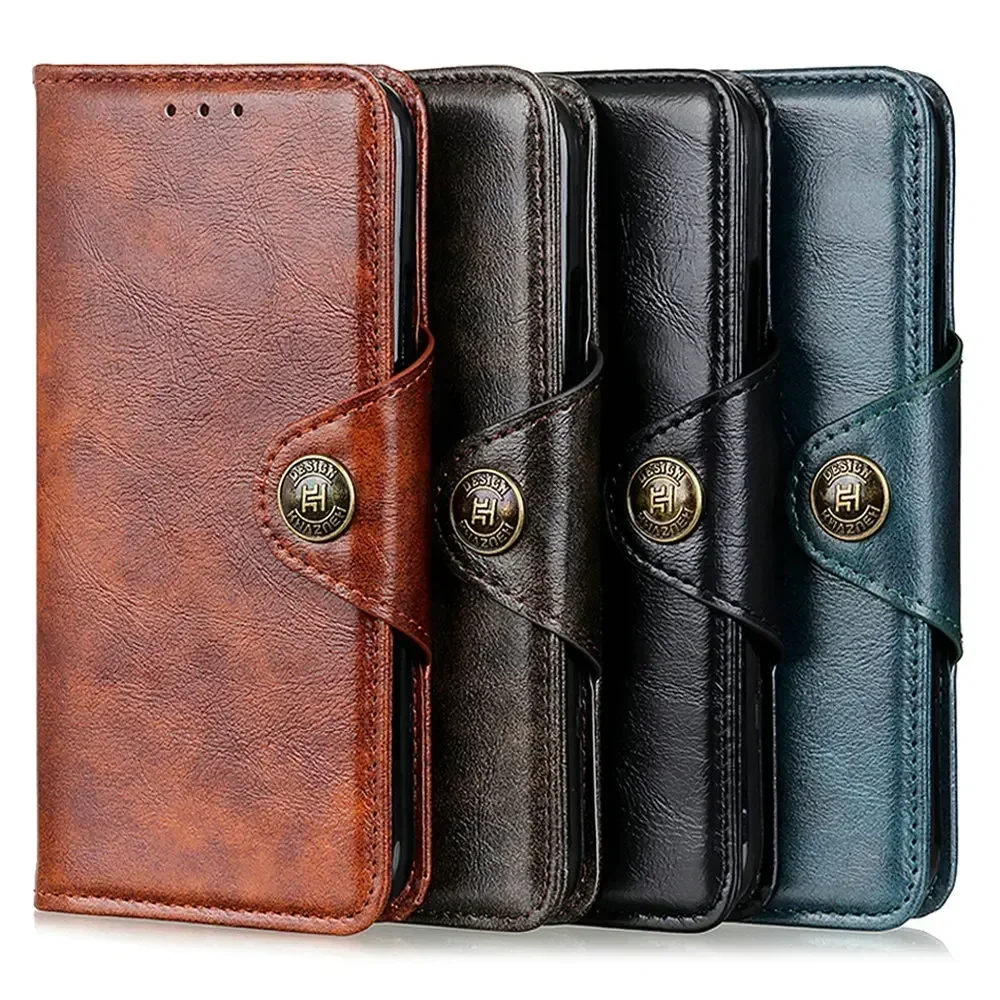 Premium Leather Flip Case Wallet with Magnetic Closure for Moto E14 ...