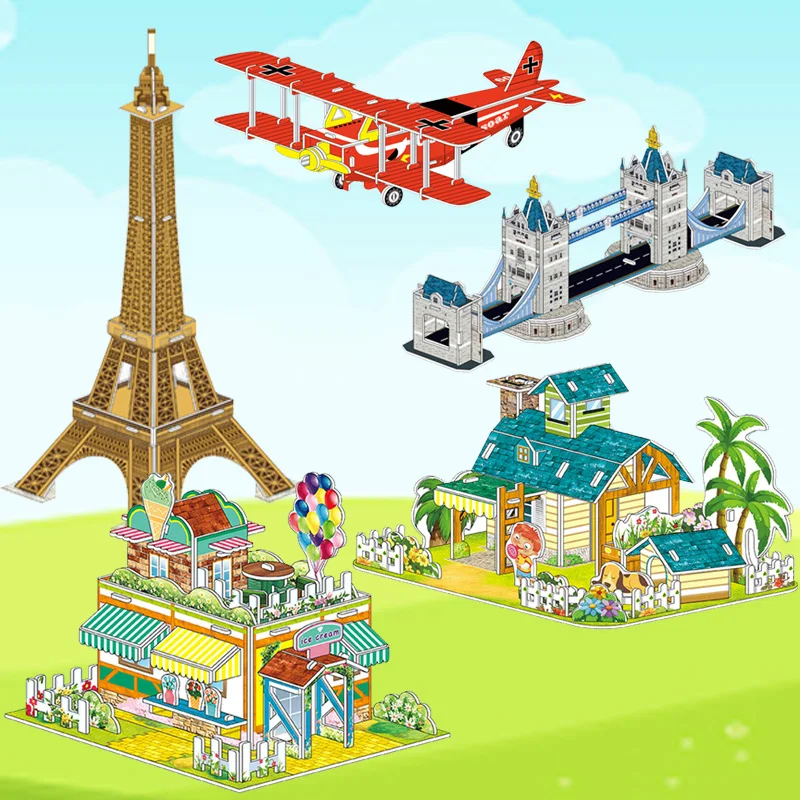 Big-Size-Children-s-3D-Paperboard-Puzzle-House-Villa-Castle-Building ...