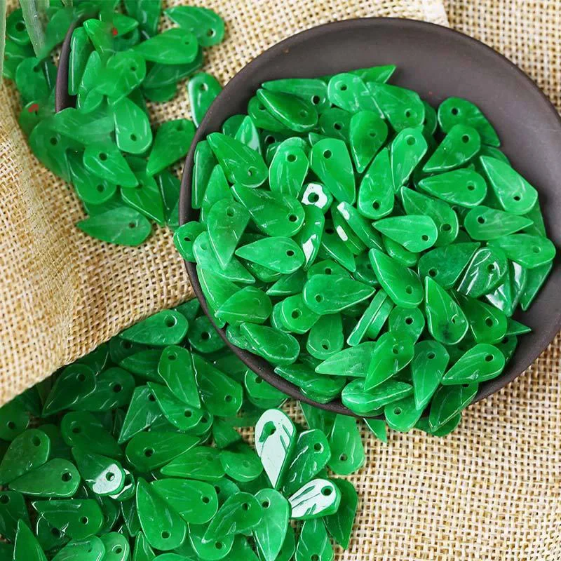 Tielongsheng jadeite dry green full green small leaf accessories ...