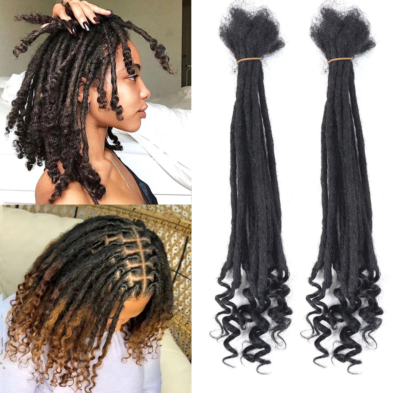 6-30Inch-Handmade-Locs-With-Loose-Curly-Ends-Dreadlocks-Human-Hair ...