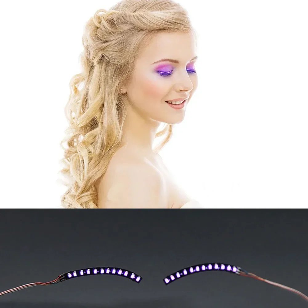LED-Light-False-Long-Eyelashes-Makeup-Glowing-Eye-Fake-Lashes-Eyeliner ...