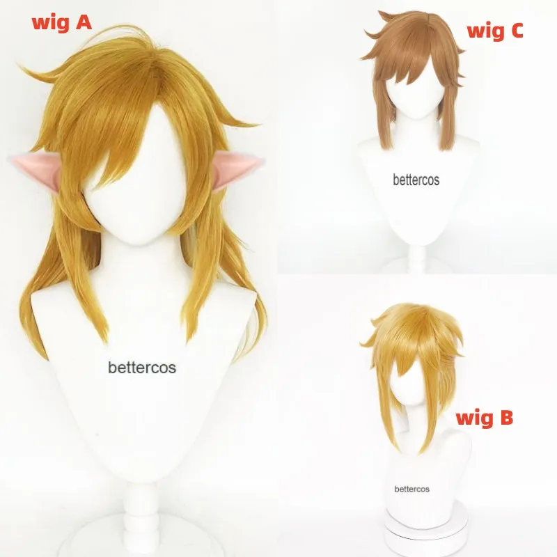 Link Wig Zelda Breath of the Wild Golden Ponytail Heat Resistant Hair ...