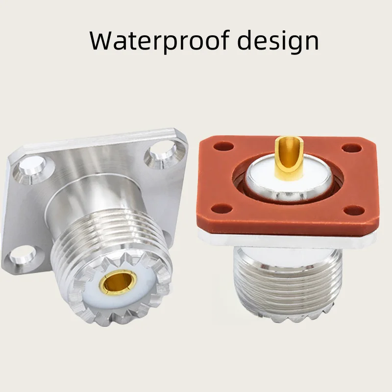 2PCS-lot-UHF-PL259-SO239-Female-4-hole-flange-soldering-panel-Mount ...