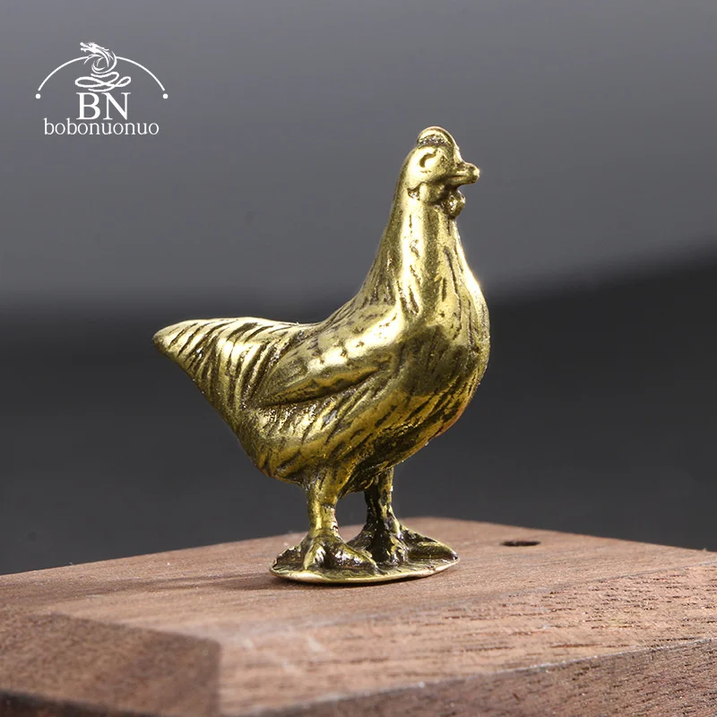 Solid-Brass-Animal-Hen-Figurines-Miniature-Tea-Pet-Funny-Chicken-Crafts ...