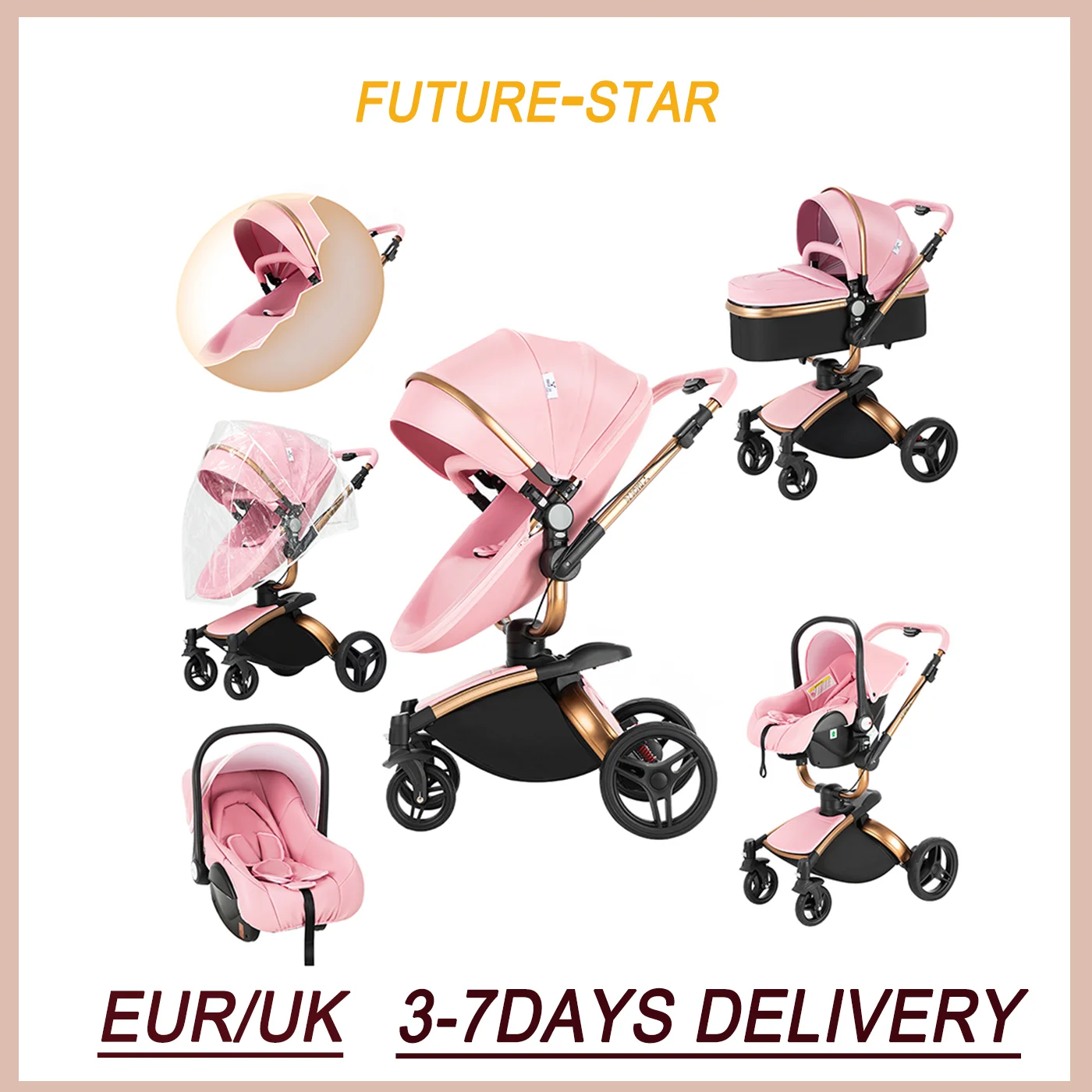 Luxury-Baby-Stroller-3-in-1-Folding-Strollers-Baby-Trolley-Tricycle ...