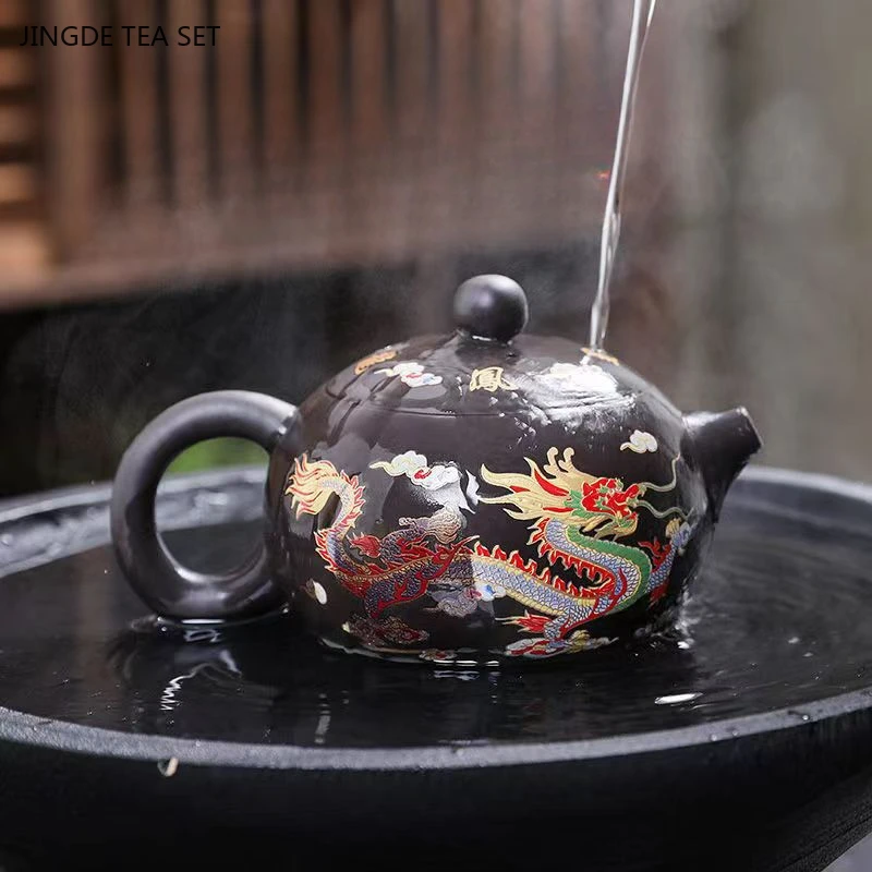 210ml-Wen-Lan-Zi-Sha-Pot-Household-Chinese-Dragon-and-Phoenix-Tea-Color ...